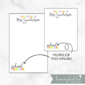 School Principal Notepad, Personalized School Principal Notepad, Gift ...