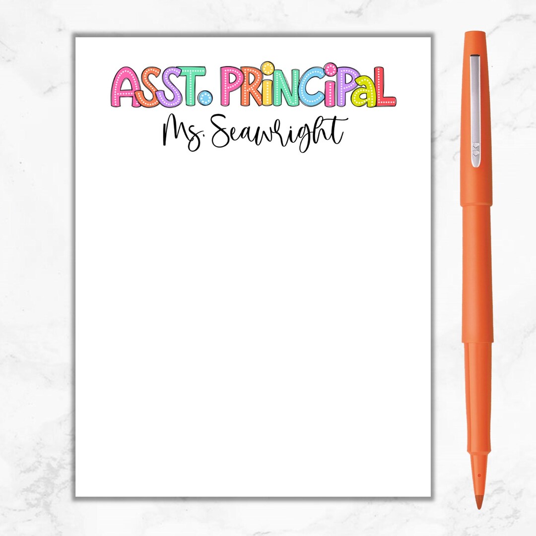 Assistant Principal Notepad, Personalized Assistant Principal Notepad ...