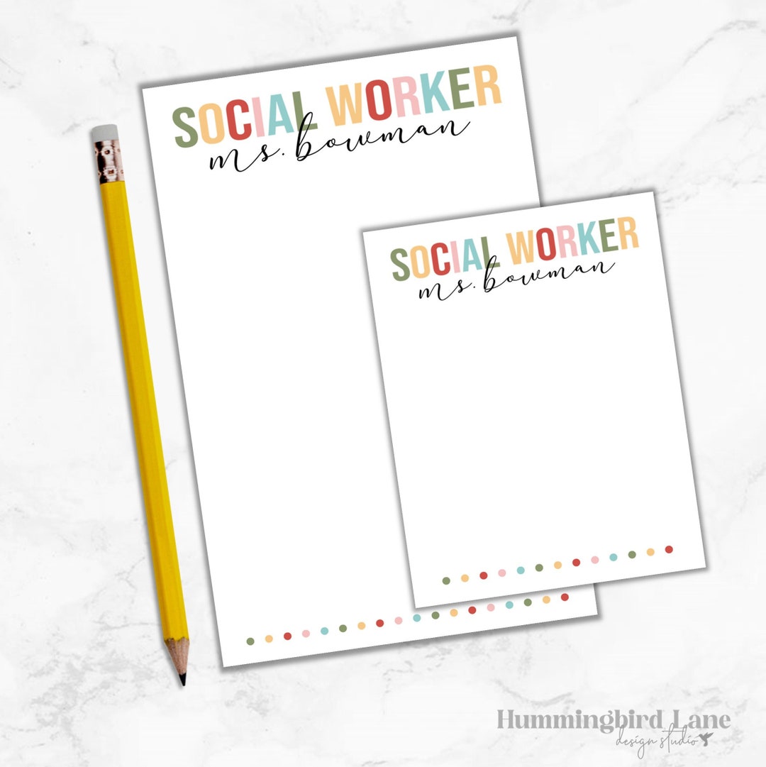 Social Worker Notepad, Personalized Notepad, Gift for Social Worker ...