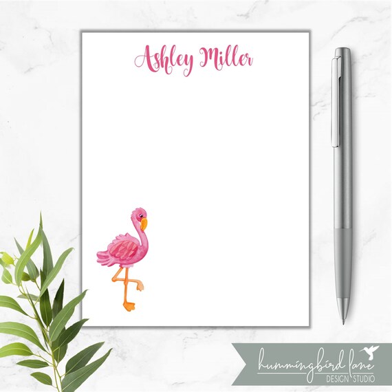 Pink Flamingo Notepad Personalized Note Padpersonalized - Etsy