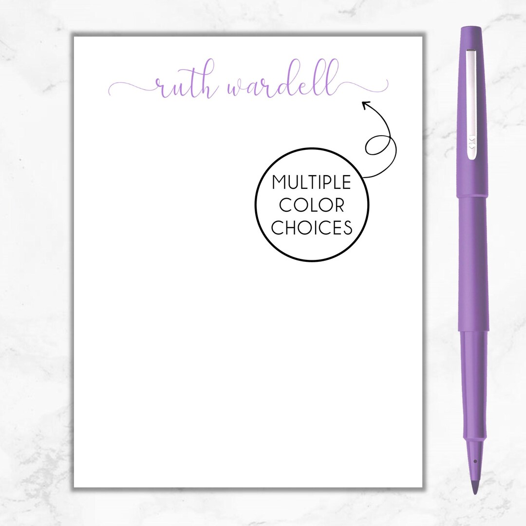 Personalized Notepad, Personalized Script Note Pad, Simple Script ...