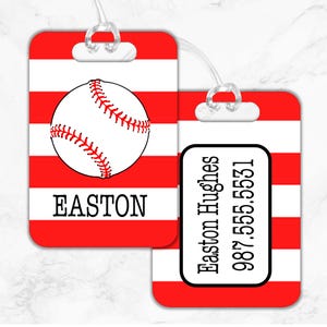 Baseball Bag Tag, Baseball Luggage Tag, Gift for Baseball Players ...