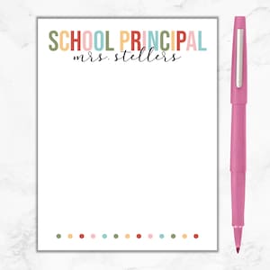 School Principal Notepad, Personalized School Principal Notepad, Gift ...