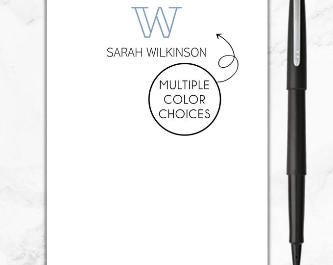 Personalized Monogram Notepad Custom Notepads Monogram Square Monogram ...