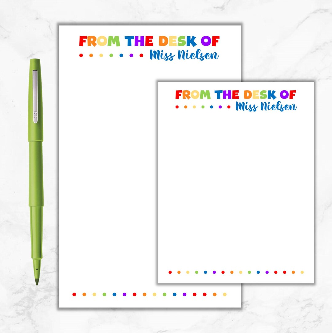 From the Desk of Notepad, Personalized Note Pad, Teacher Note Pad ...