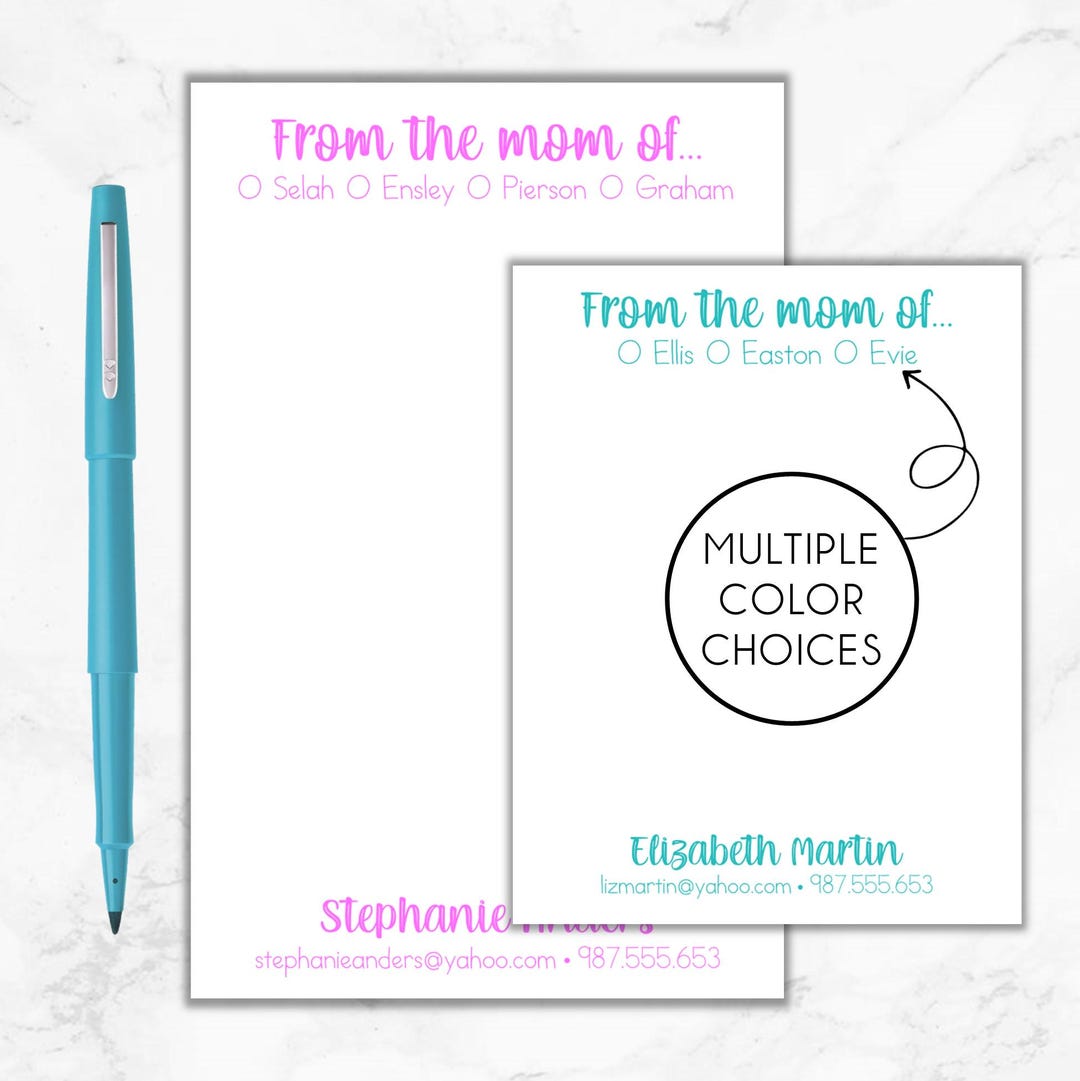 Mom Notepad, Personalized Mom of Notepad, Custom Gift for Mom, Mother's ...