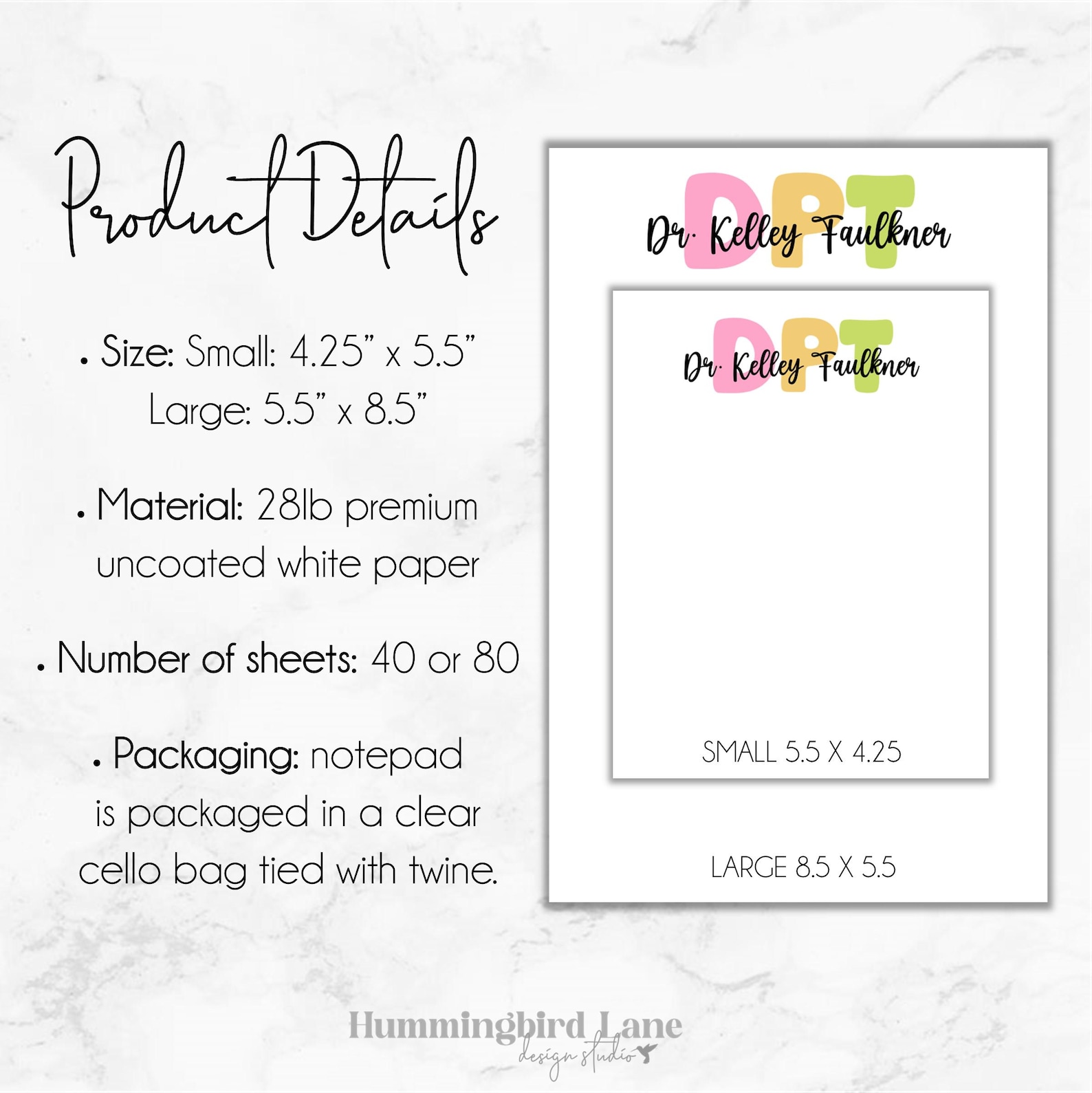 DPT Notepad, Doctor of Physical Therapy, Physical Therapist Note Pad ...