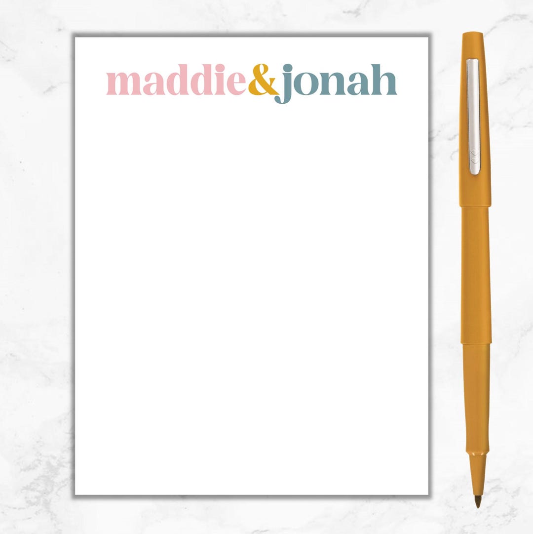 Couples Notepad, Personalized Notepad, Custom Notepad, Newlywed Gift ...