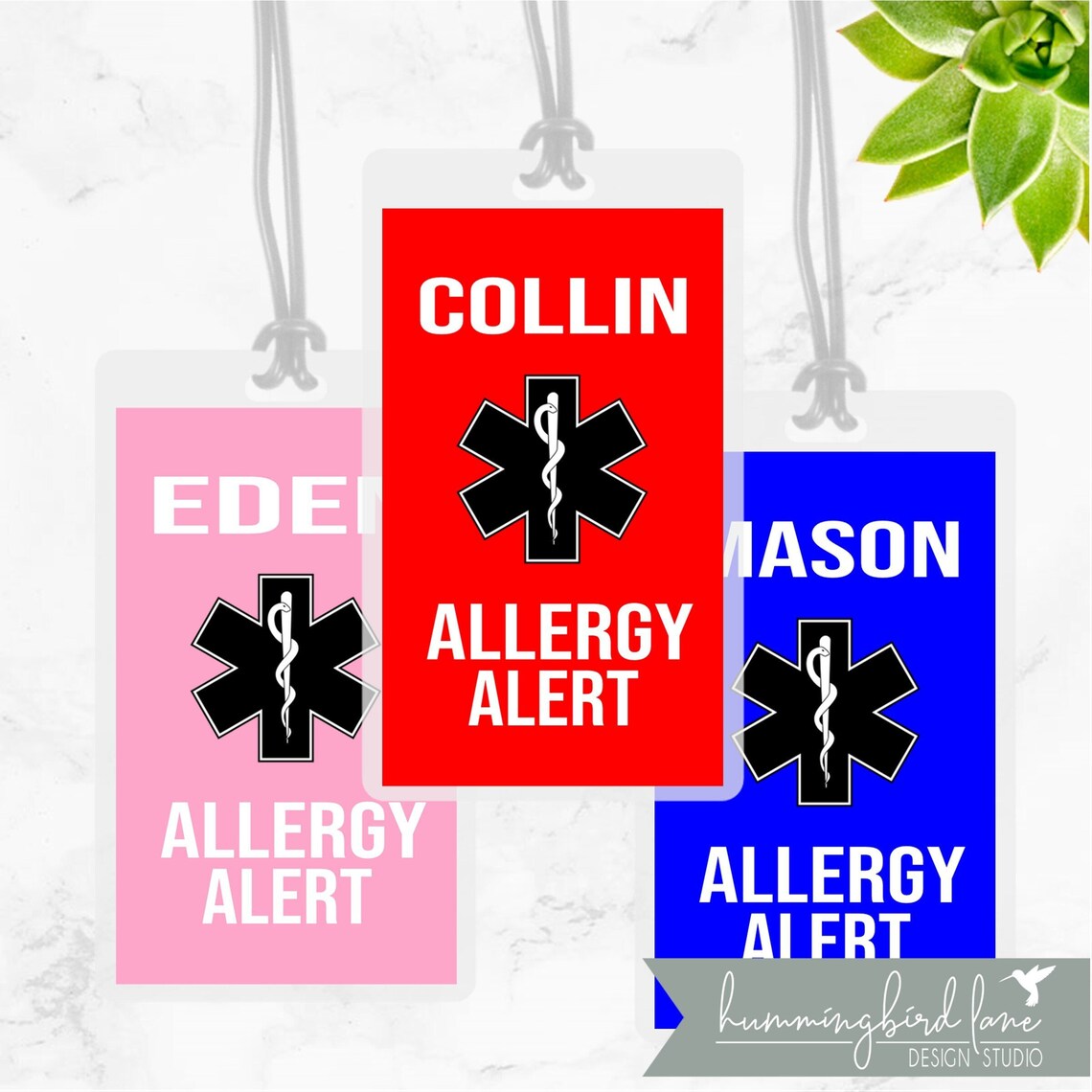 Allergy Alert Bag Tag Allergy Alert ID Personalized Allergy - Etsy