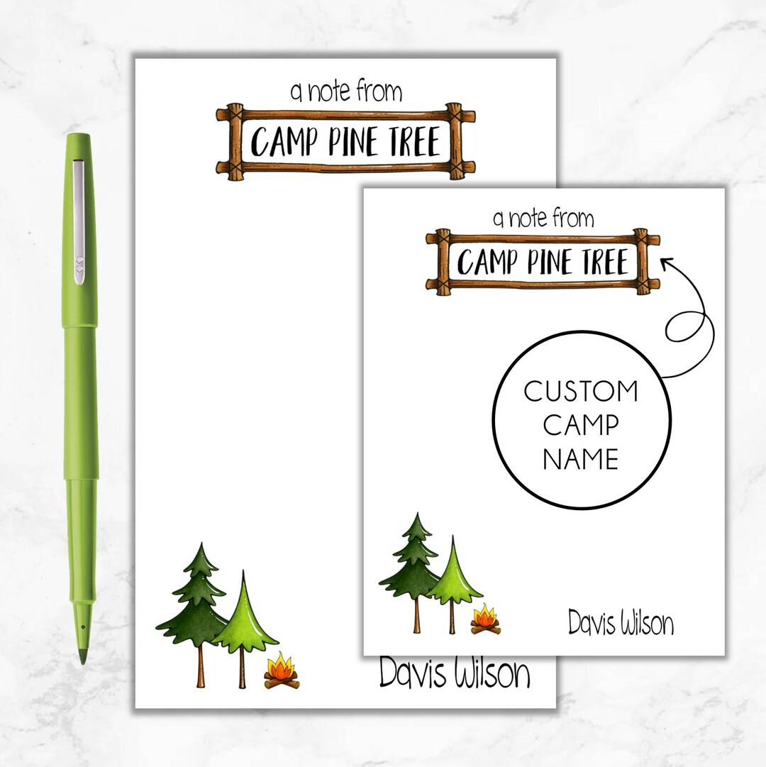 Camp Notepad, Personalized Note Pad, Camper Note Pad, Summer Camp ...