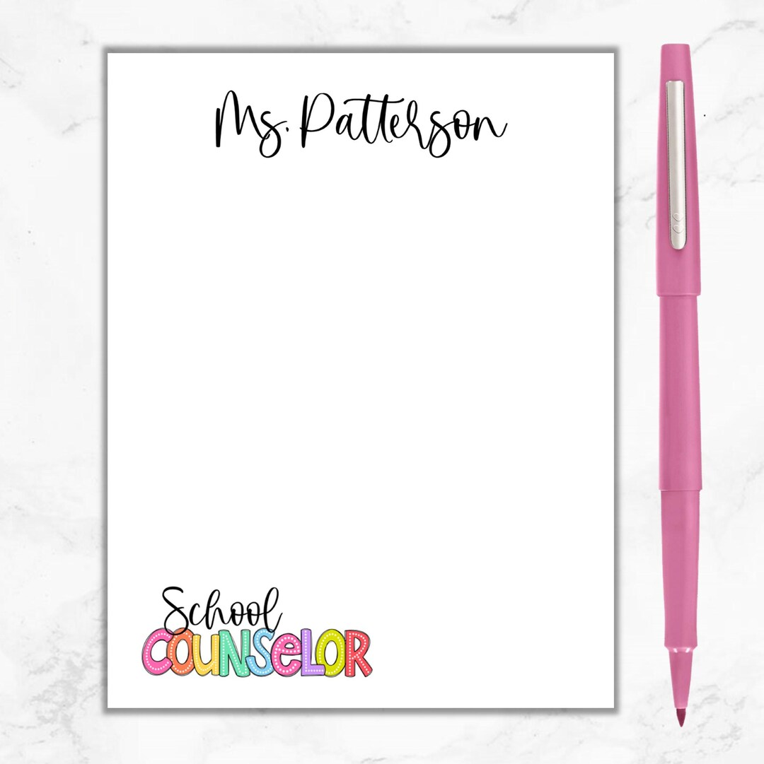 School Counselor Notepad, Personalized Counselor Notepad, Gift for ...