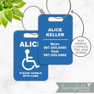 Personalized Handicap Tag, Wheelchair Tag, Disabled Tag, Disability ...