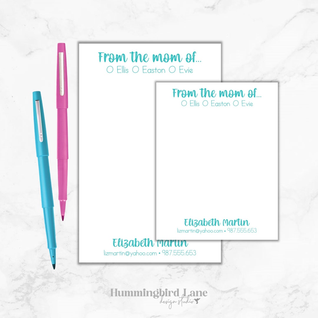 Mom Notepad, Personalized Mom of Notepad, Custom Gift for Mom, Mother's ...