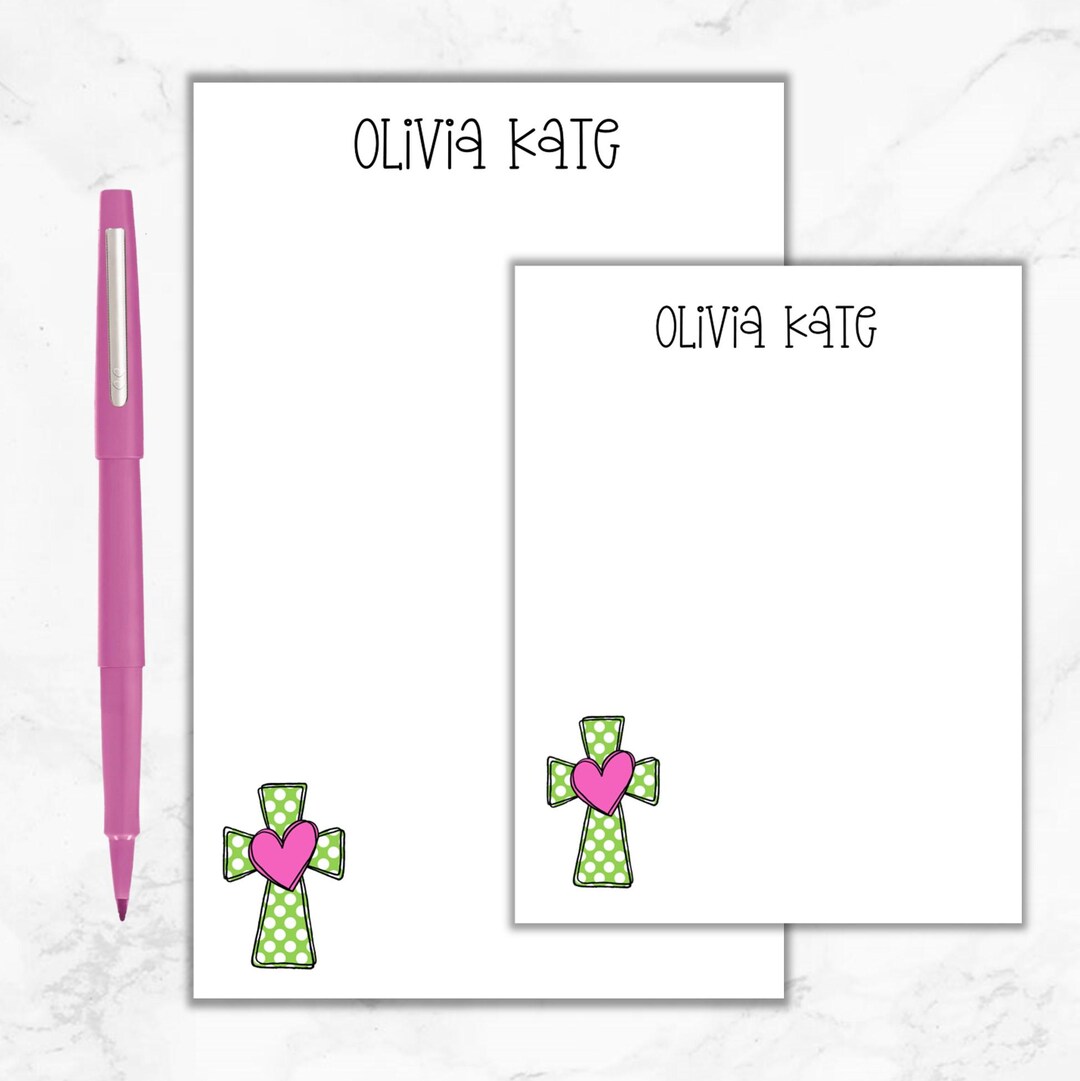 Personalized Cross Notepad, Christian Gift, Custom Notepad, Religious ...