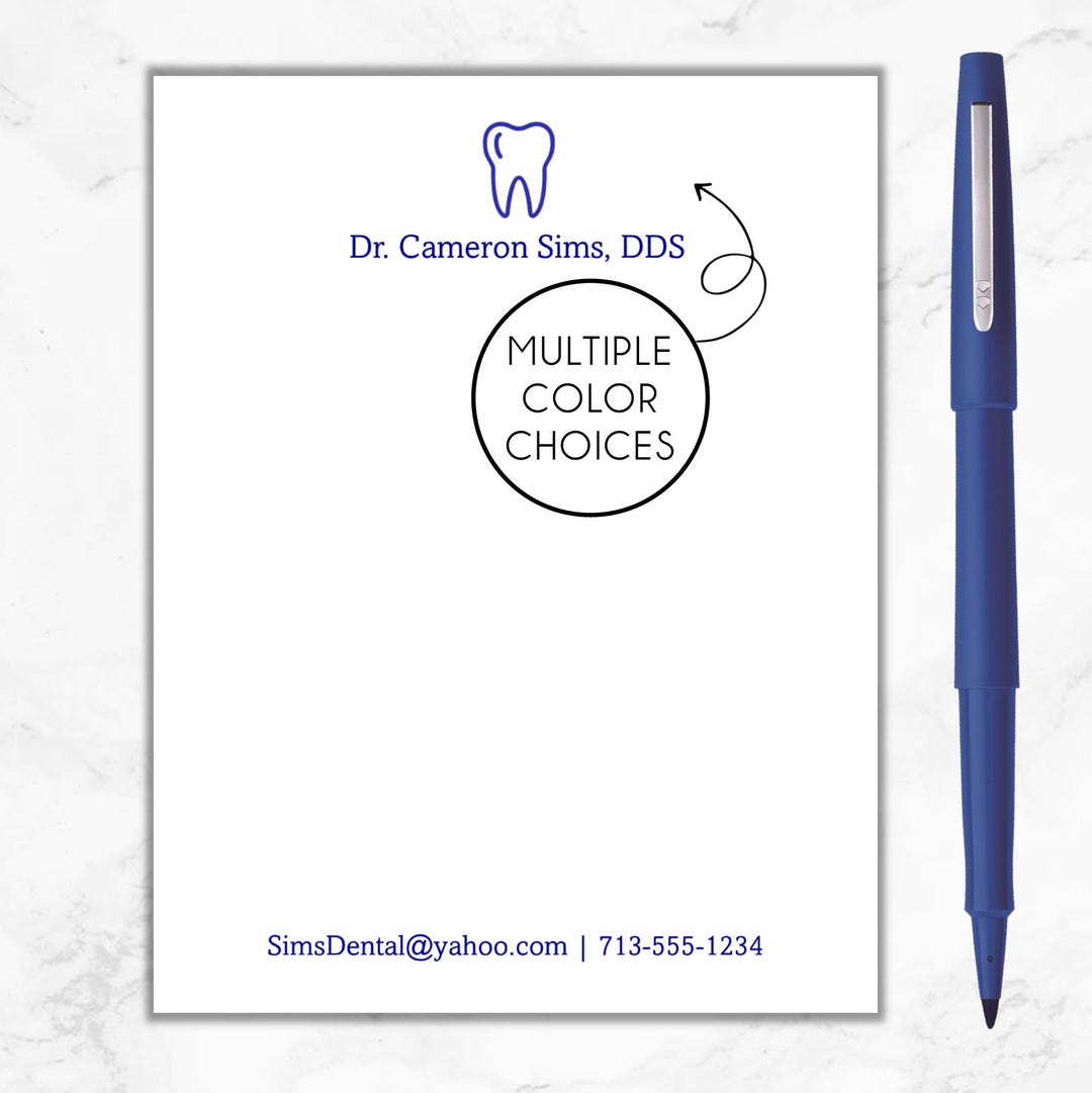 Personalized Dentist Notepad, Dentist Notepad, Dentist Stationery, Gift ...