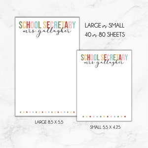 School Secretary Notepad, Personalized Notepad, Secretary Gift, Gift ...