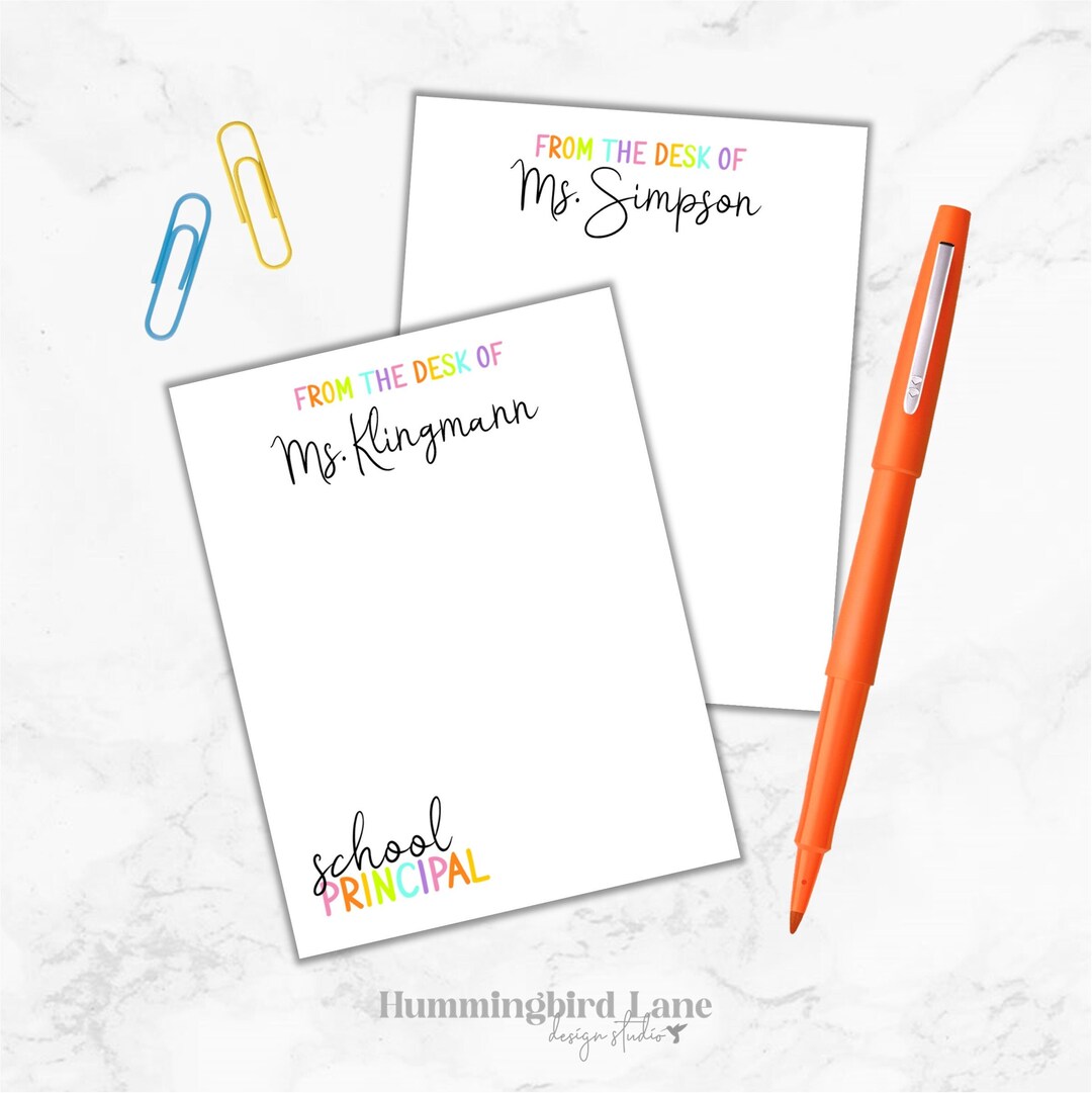 School Principal Notepad, Personalized School Principal Notepad, Gift ...