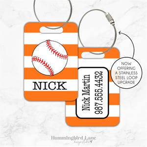 Baseball Bag Tag, Baseball Luggage Tag, Gift for Baseball Players ...
