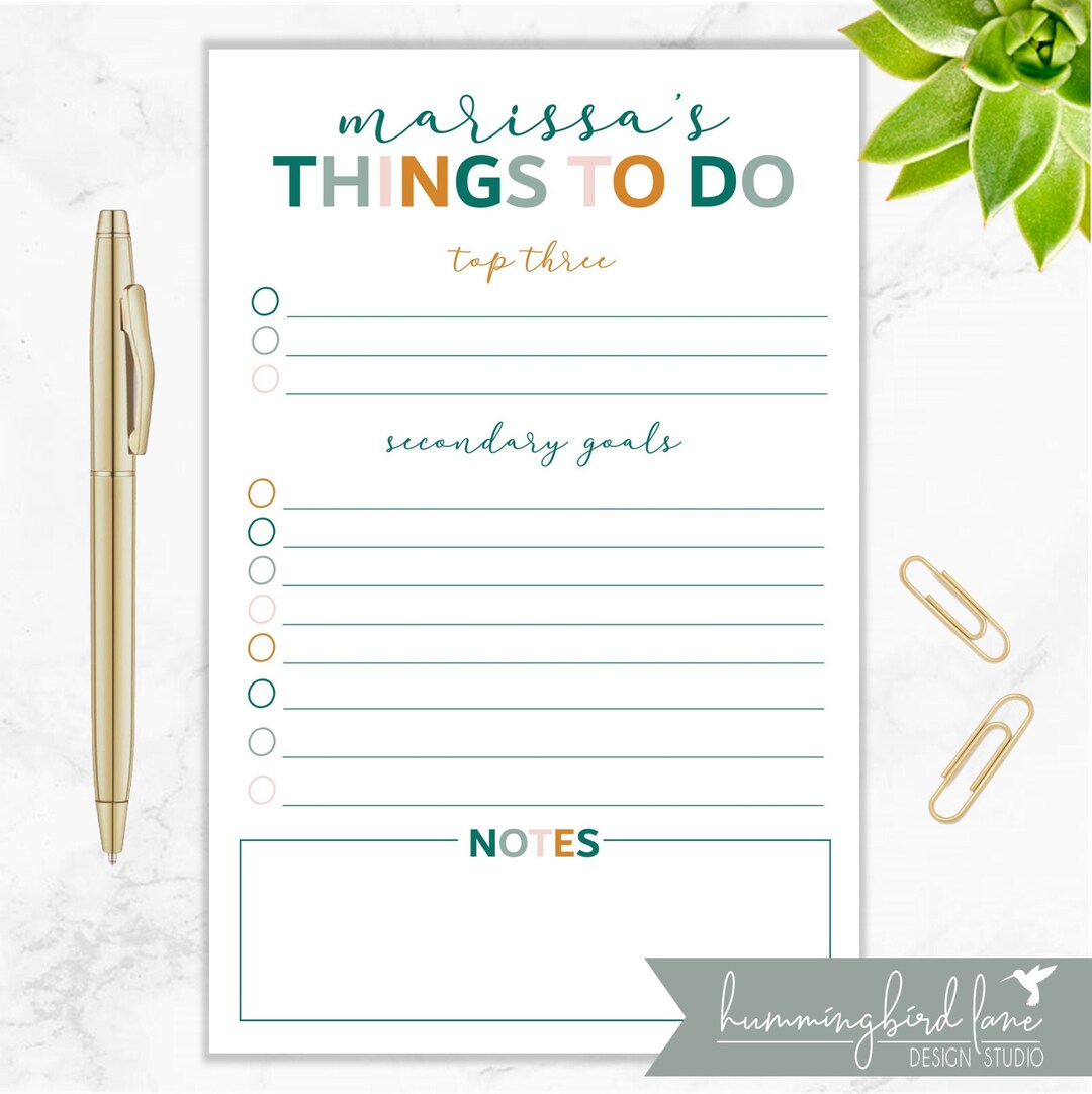 To-do List Notepad, Daily Planner Notepad, Personalized Notepad ...