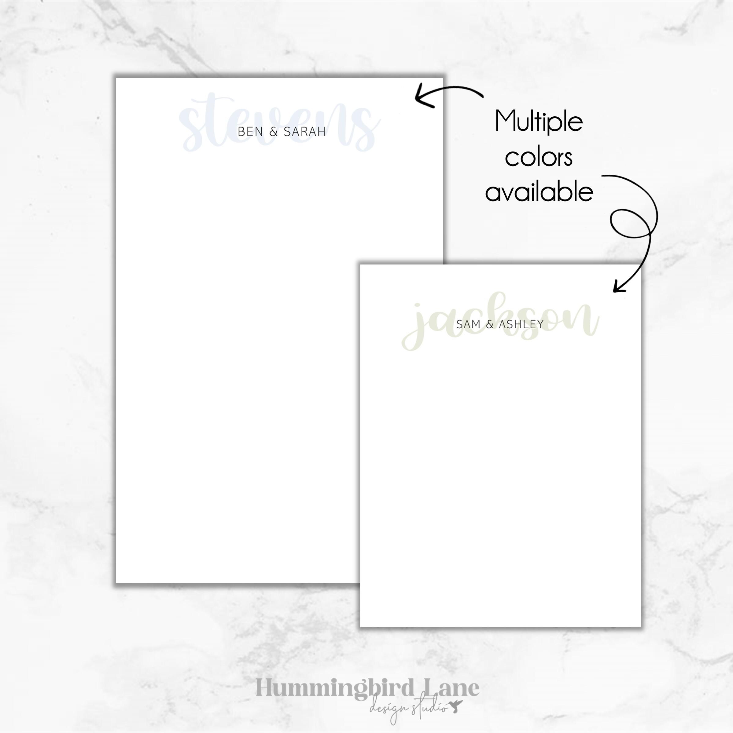 Personalized Notepad, Personalized Couples Notepad, Wedding Stationery ...