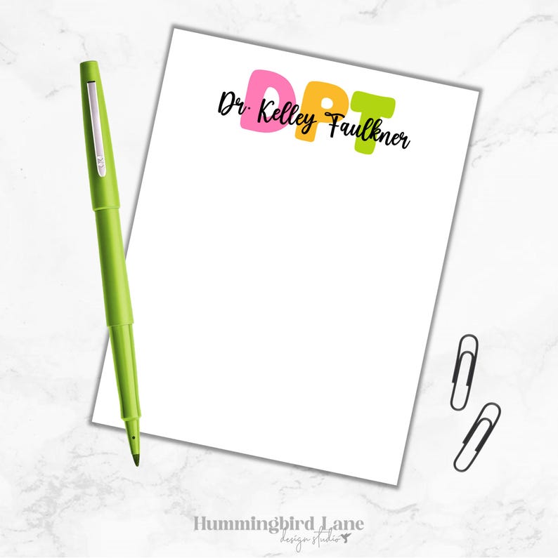 DPT Notepad, Doctor of Physical Therapy, Physical Therapist Note Pad ...