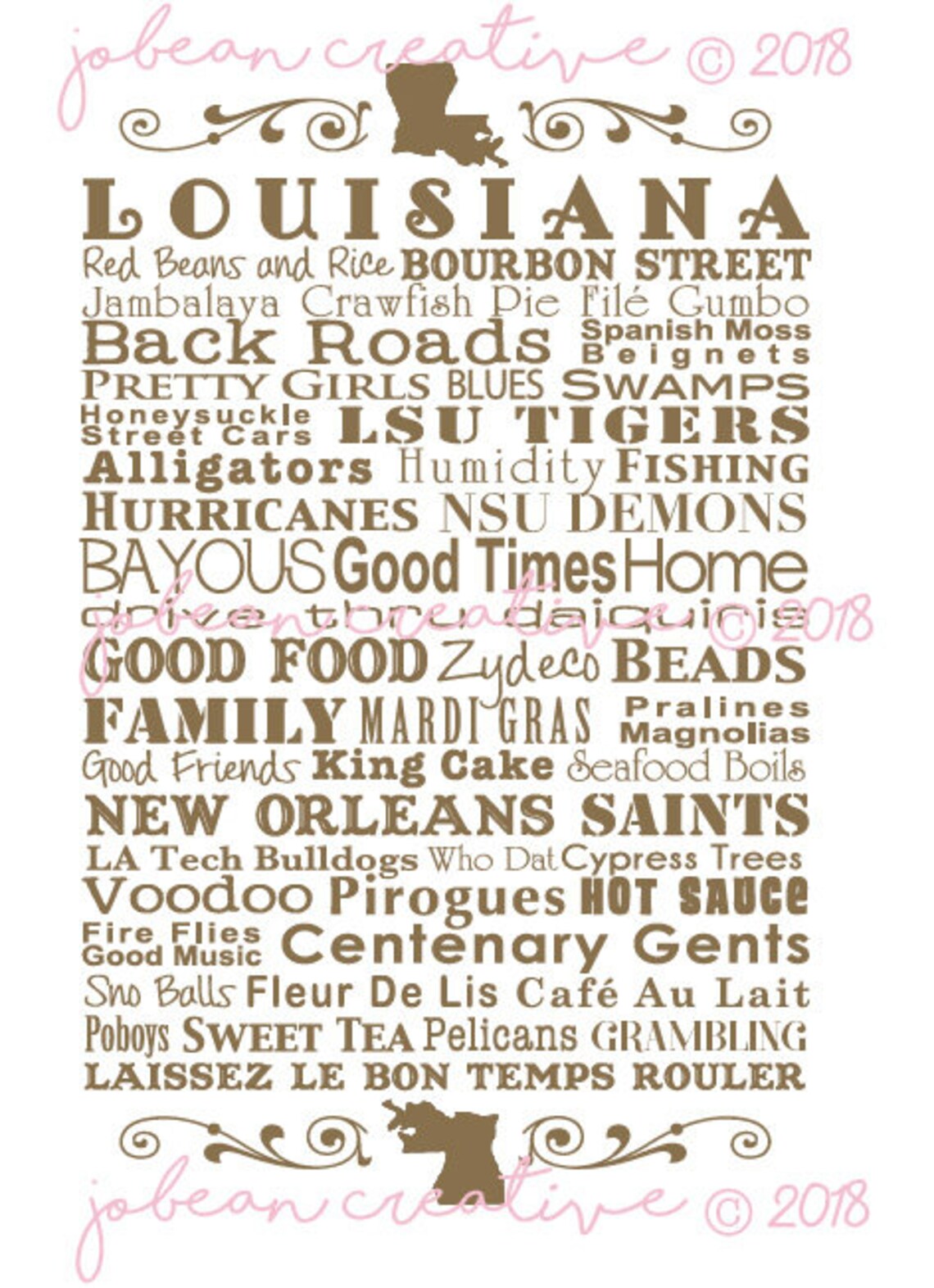 Louisiana Words - Etsy