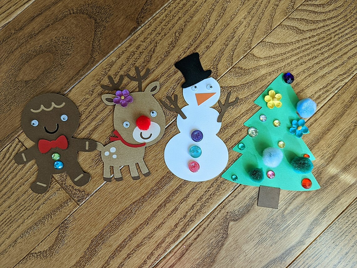 Christmas Card Kit Make Your Own: Snowman, Reindeer, Gingerbread ...