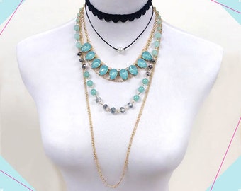 Multi layer necklace | Etsy