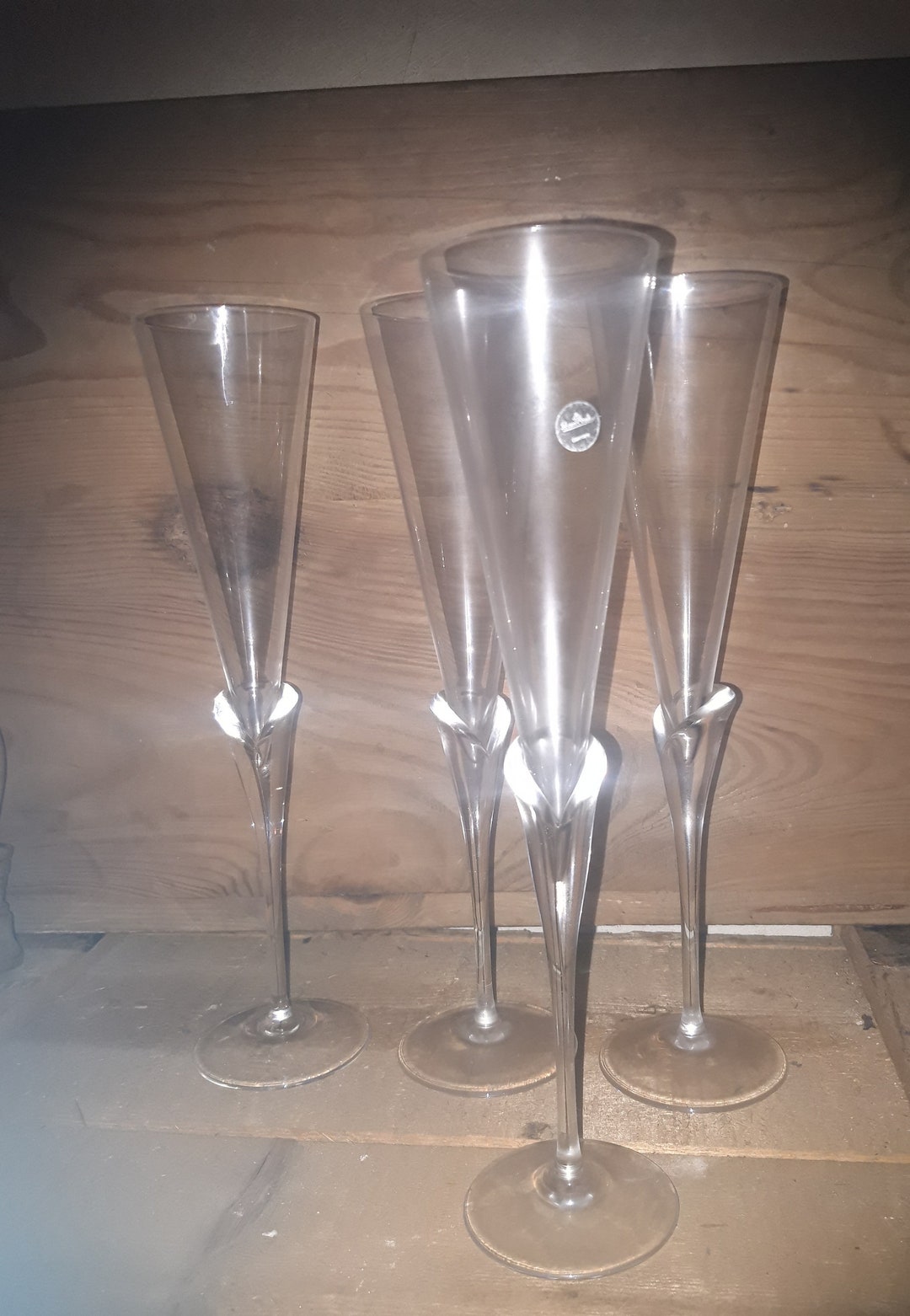 Rosenthal Papyrus Clear / Calice Glass Set of 4x Champagne Flutes ...