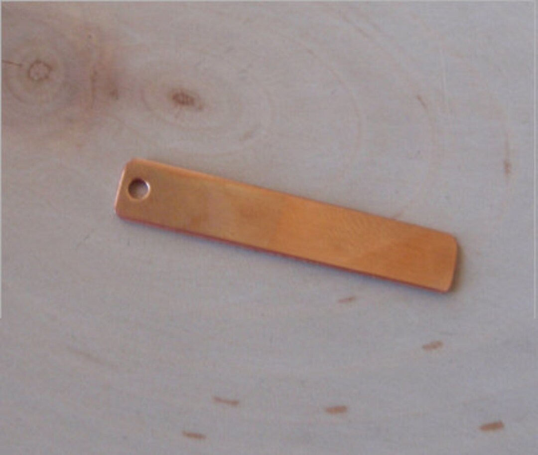 14 Gauge Copper Rectangle Tag 1/4 Inch by 1 3/4 Inch - Copper Tag ...