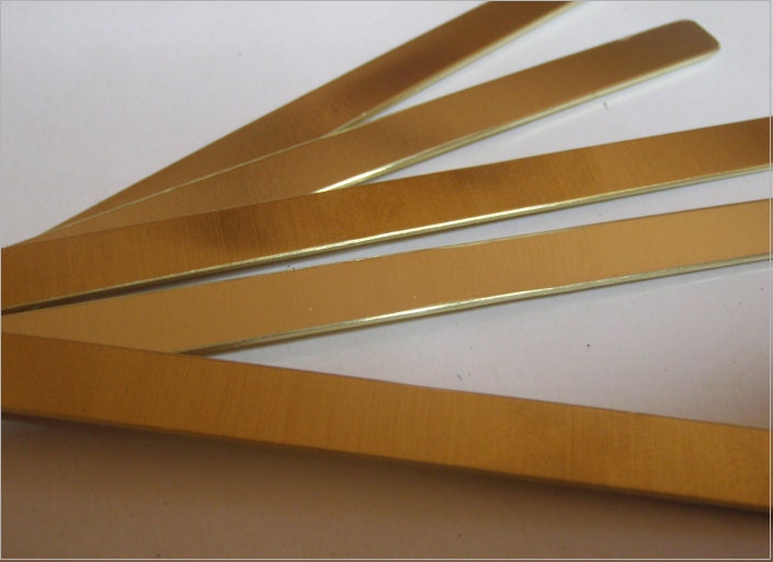 5 brass strips for jewelry making or tie bars 1/4inch by 3 | Etsy