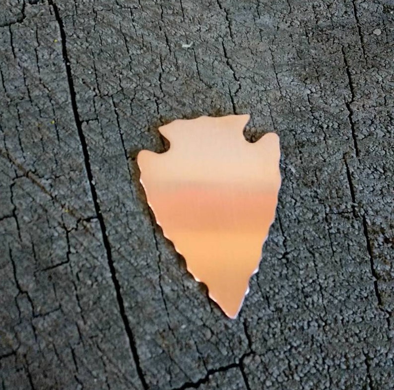 Copper Arrowhead Stamping Blank -hand Cut Arrowhead - Copper Blanks - Copper Stamping - 3/4 Inch ...