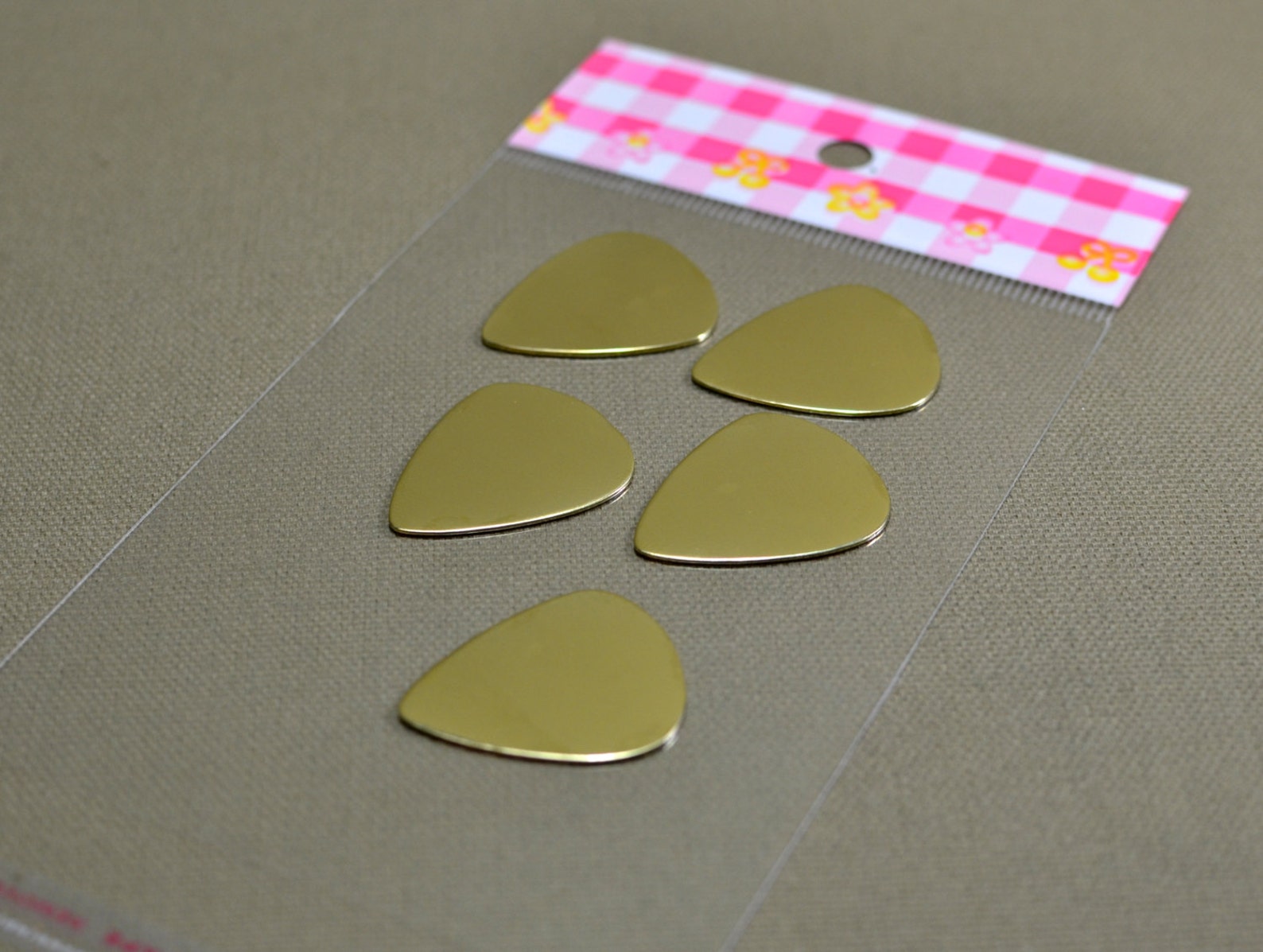 Brass Blank Guitar Picks 20 Gauge Play Ready - 5pc - Playable and ...