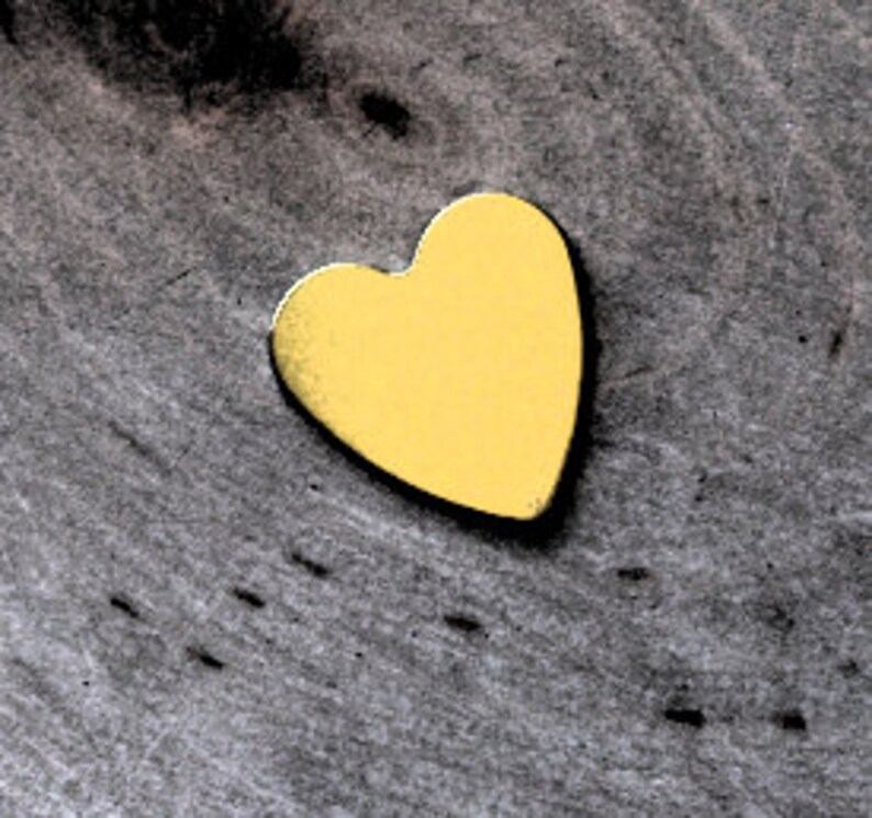 Brass Heart Blanks - 20 Gauge 1/2 Inch QTY 5 , Stamping Blanks ...