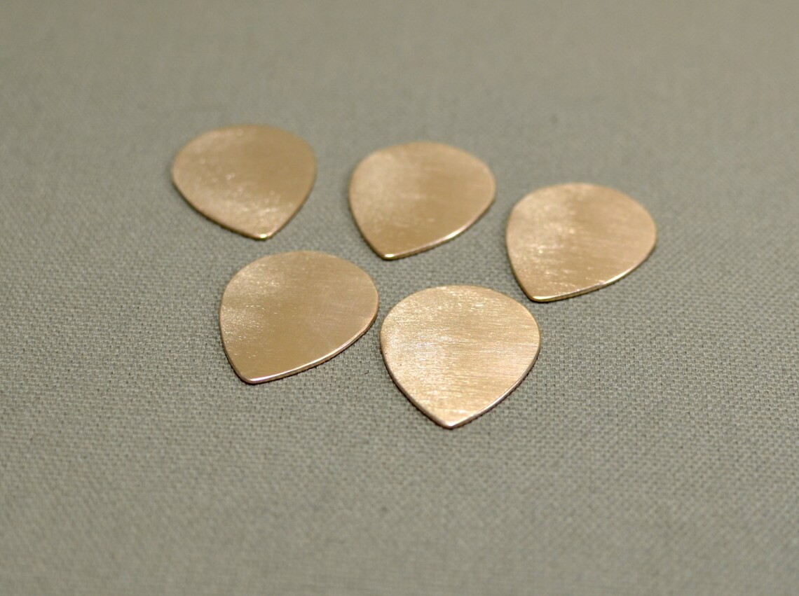Teardrop Guitar Picks in Bronze 20 Gauge Qty 5 - Etsy