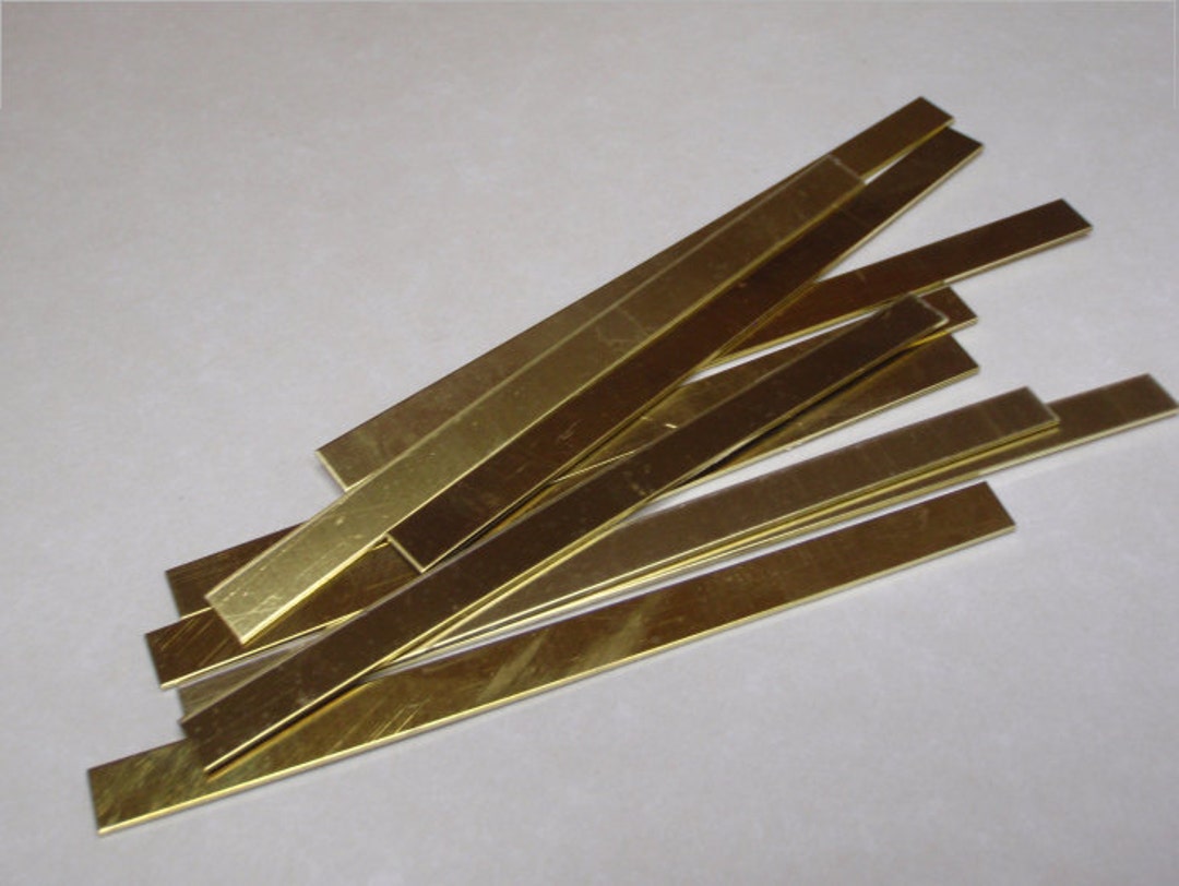10pc X 1/4 Inch by 3.5 Inch Brass Strip for Jewelry Making 20 Gauge ...