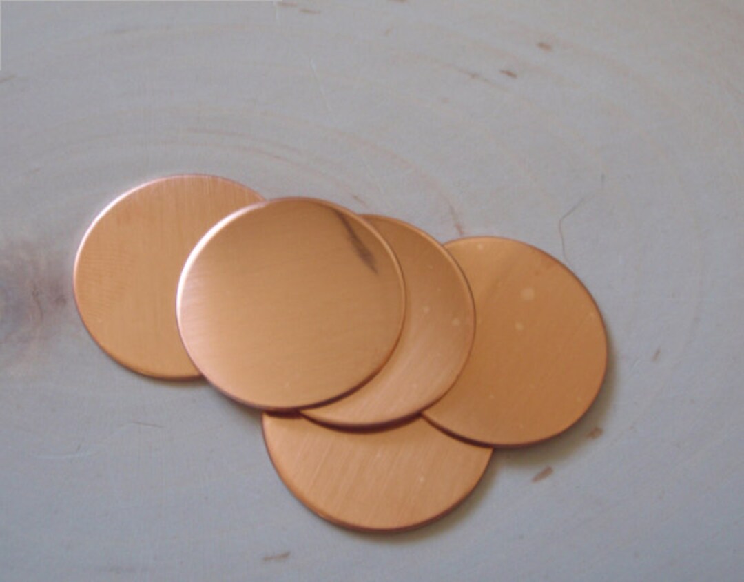 Copper Disc Stamping Blanks - 18 Gauge Disc Blanks - 1.25 Inch Stamping ...