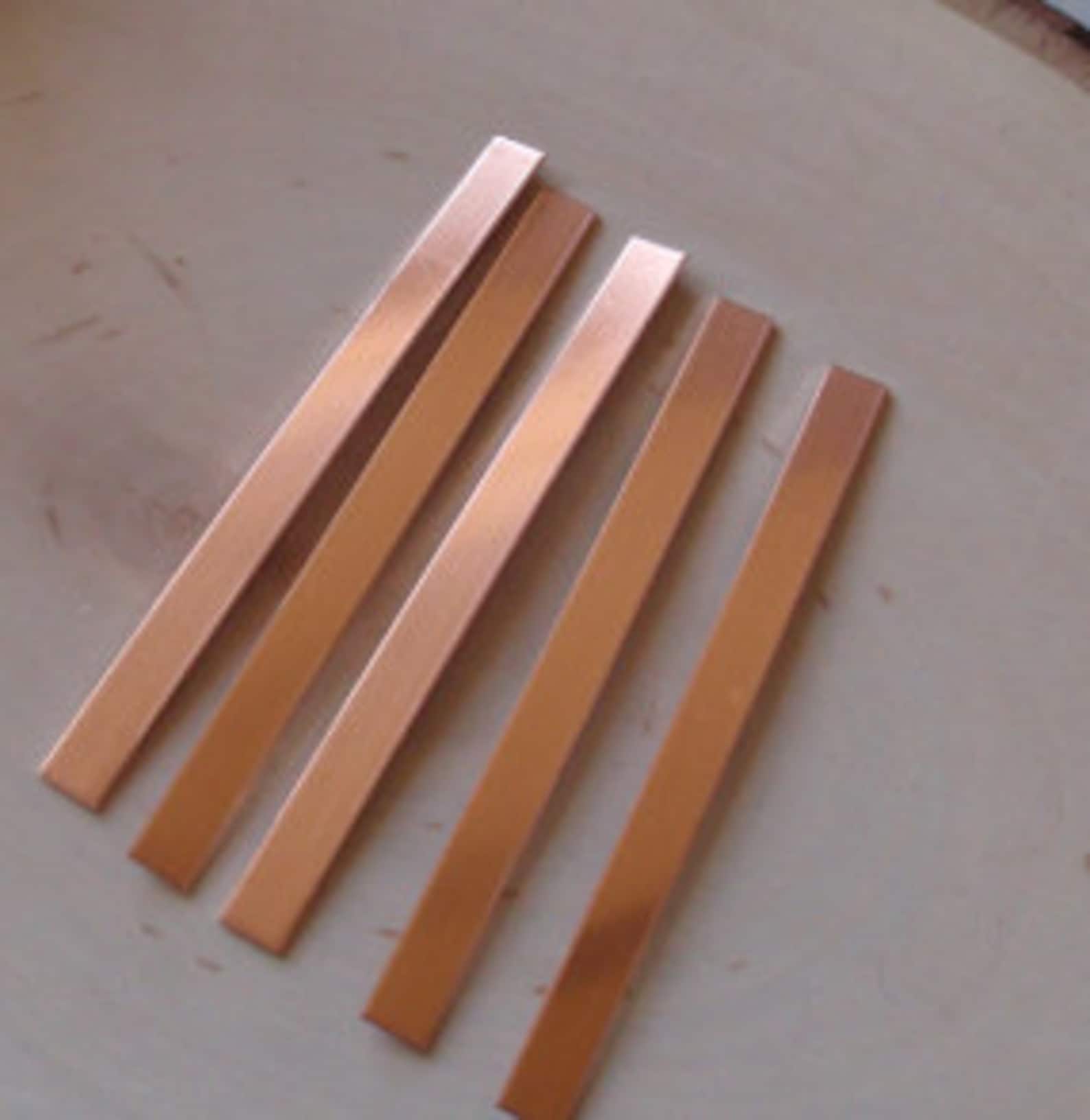 5 pc 18 gauge copper strips 5/16 inch by 3.5 inch stamping | Etsy