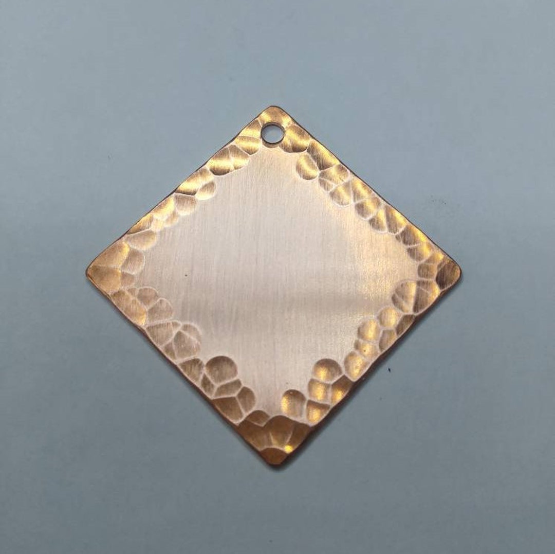 1 Inch Square Copper Stamping Blank With Hammered Edge - Qty 5- 18 ...