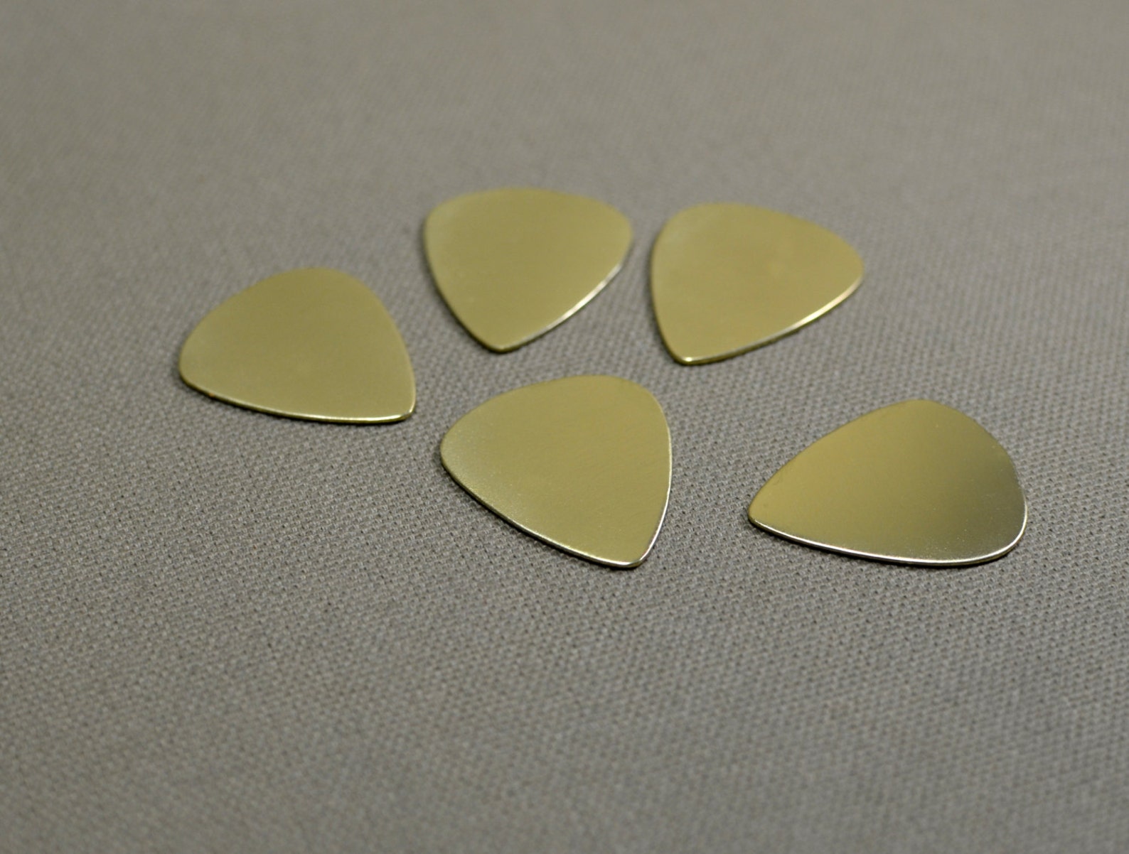 Brass Blank Guitar Picks 20 Gauge Play Ready - 5pc - Playable and ...