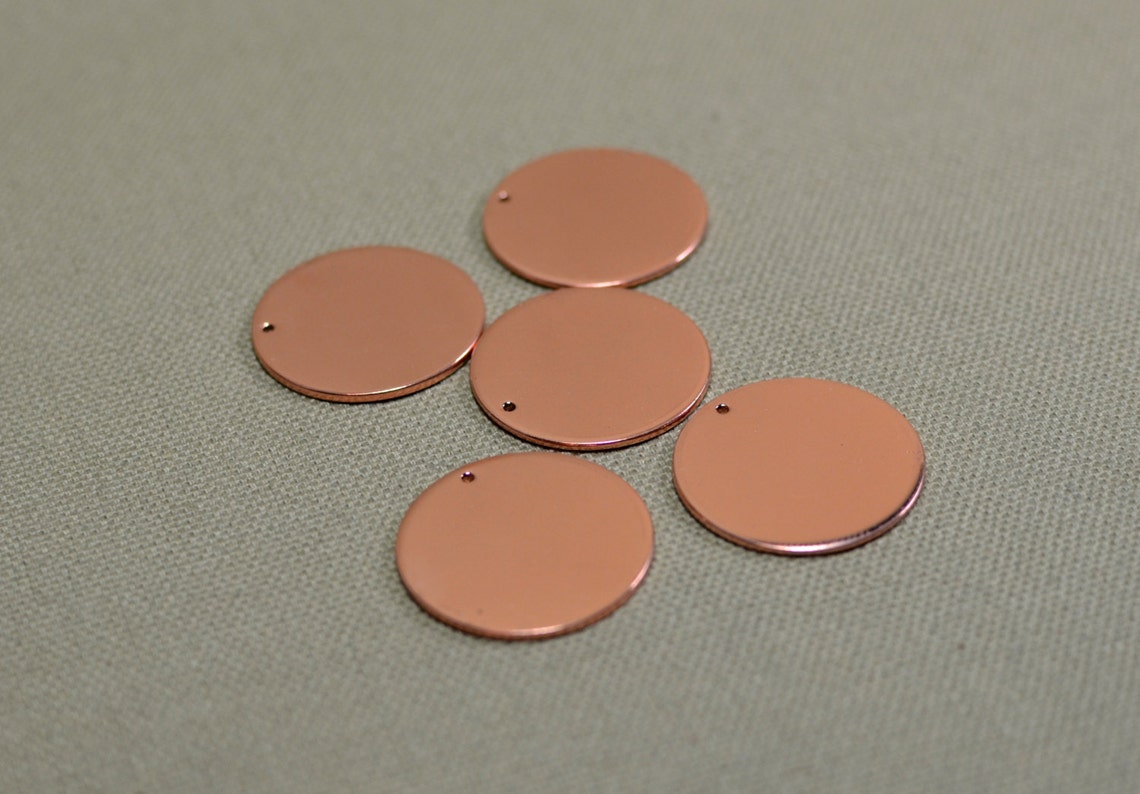 1 Inch Copper Discs in 17 Gauge Qty 5 - Etsy