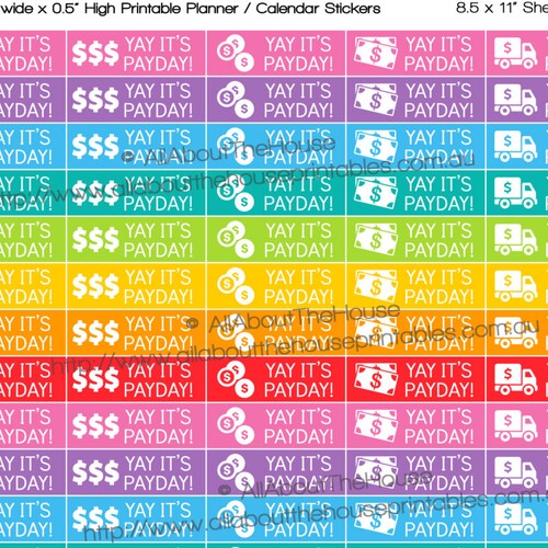 Payday Planner Stickers Printable 1.5w X 0.5h - Etsy Australia