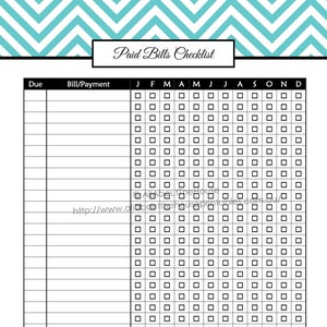 Bill Printable Chevron Budget Planner Finance Binder Organization PDF ...