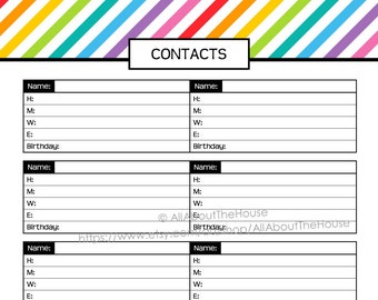 Weekly Planner Printable Rainbow Stripe PDF Editable Fillable - Etsy