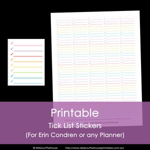 Printable Tick List Calendar Planner Stickers Checklist Full Box for ...