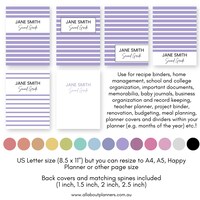 10 Editable Cute Butterfly Binder Covers, Includes 1", 1.5", 2" Spines ...