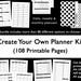 Custom Planner Kit Printable Build Your Own Weekly Daily Monthly ...