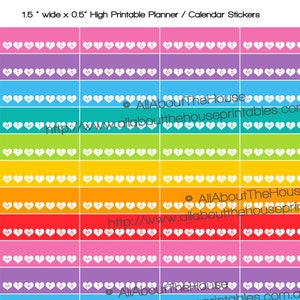 Habit Planner Stickers Printable Hearts Daily Routine 1.5"w X 0.5"h ...