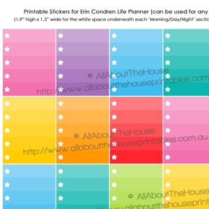 Star Ombre List Planner Stickers Printable Star Checklist to Do Sized ...