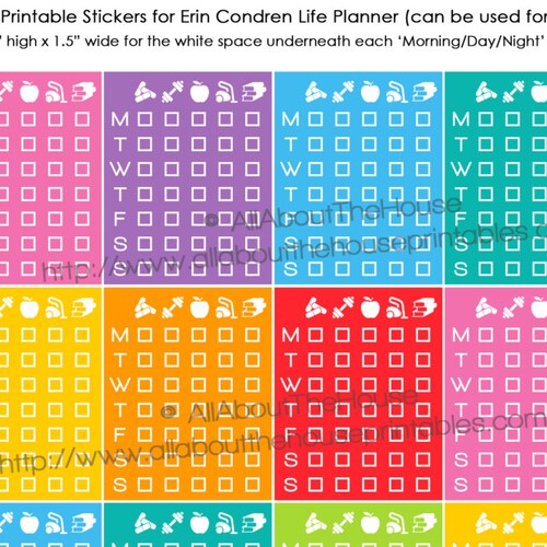 Habit Planner Stickers Printable Daily Weekly Routine - Etsy